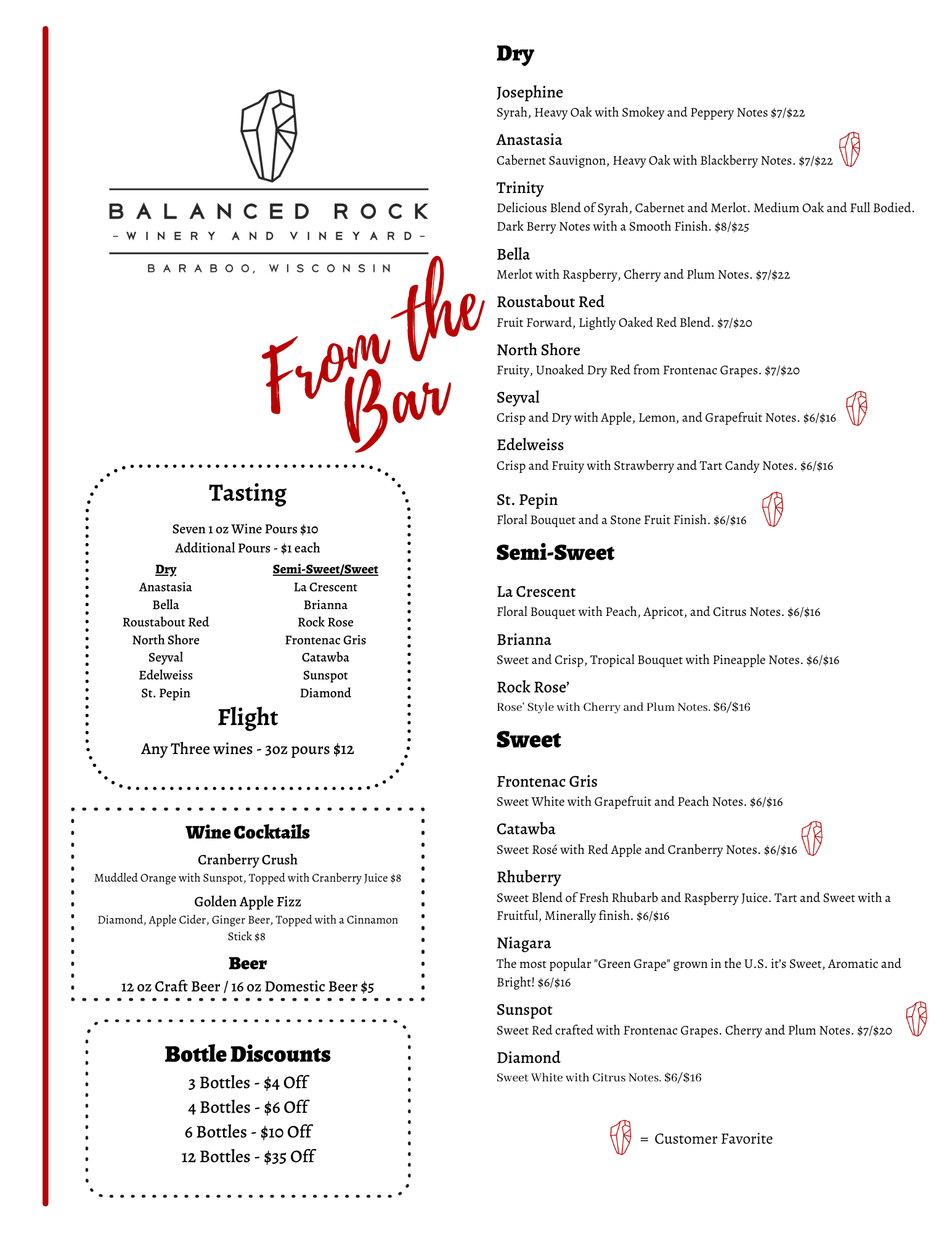 Our Menu - Balanced Rock Winery