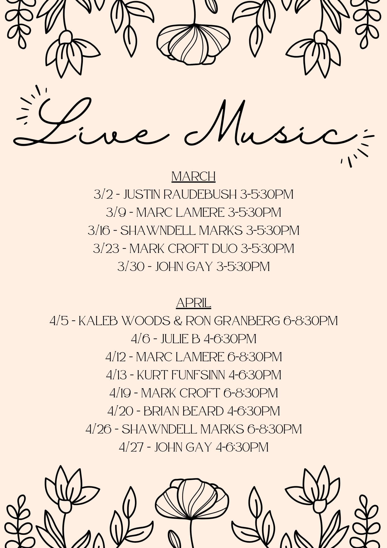 Event Schedule - Balanced Rock Winery